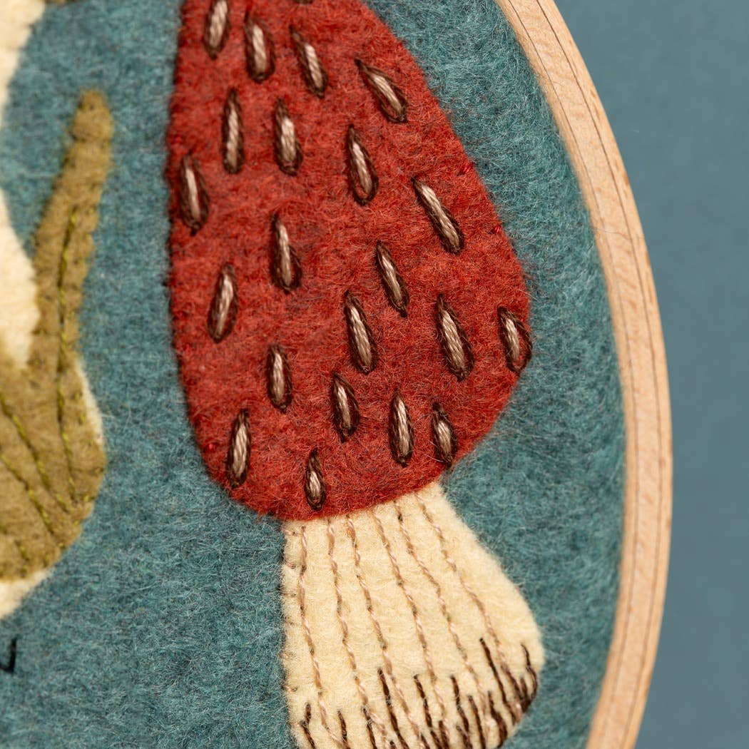 Fungi Appliqué Hoop Craft Kit - Embroidery Kit - Busyfingers