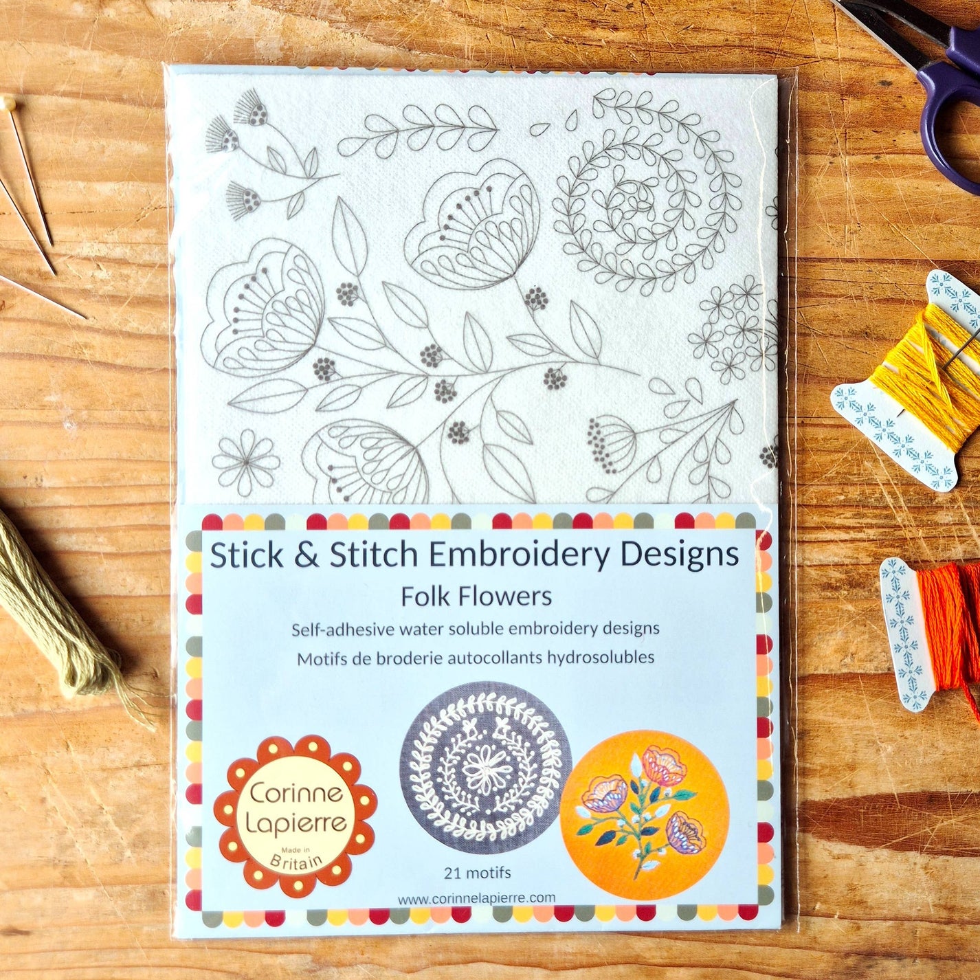 Stick and Stitch Embroidery Folk Flowers Australia